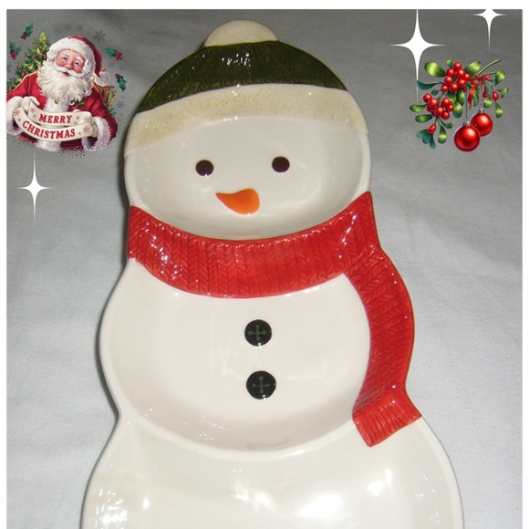 Holiday | Snowman Ceramic Server Tray Newby Harry And David | Poshmark
